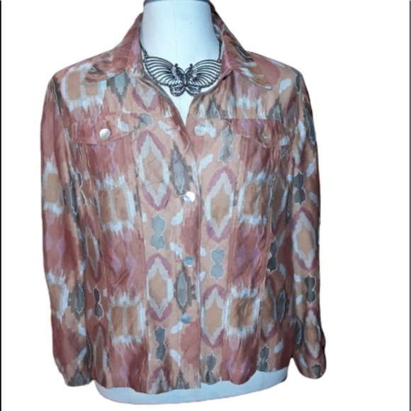 Ruby Rd. | Tops | Ruby Rd Orangerust Sheer Blouse Button Size 6 | Poshmark